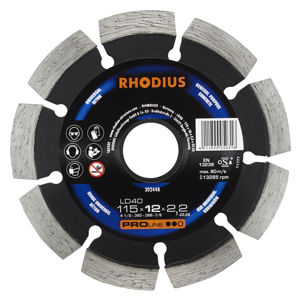 Diamond cutting disc LD40 115 x 12,0 x 2,2 x 22,23mm | Valkenpower
